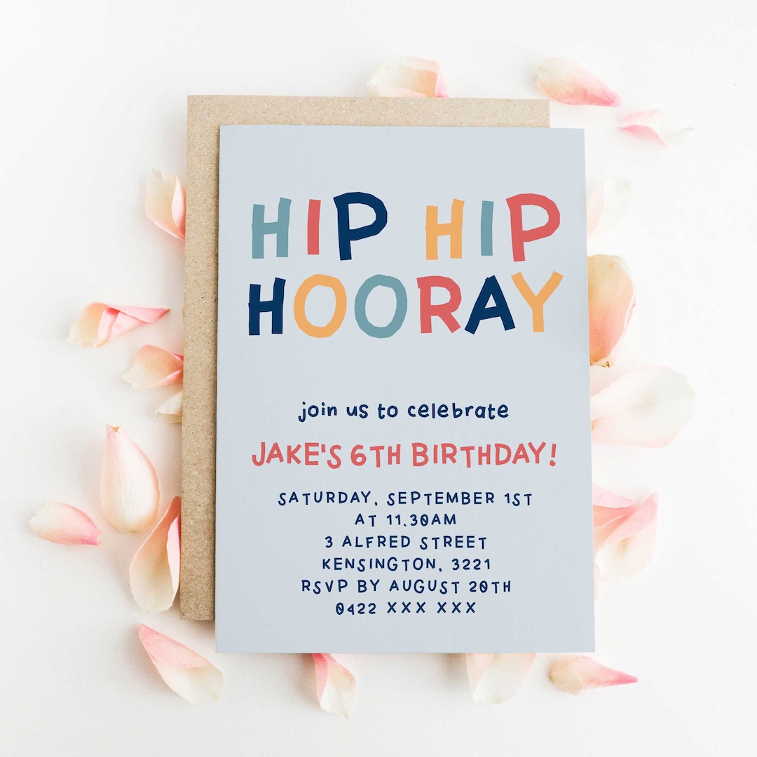 Editable Colourful 6th Birthday Party Invitation Download Printable ...