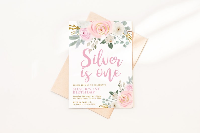 Pink Floral Birthday Invitation Editable Template Printable - Etsy ...