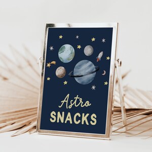 Astro Snacks Space Party Sign Outer Space Birthday Sign Astronaut ...