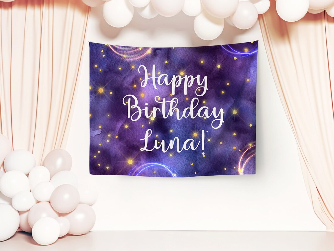 Galaxy Backdrop Banner, Outer Space Editable Printable Instant Download ...