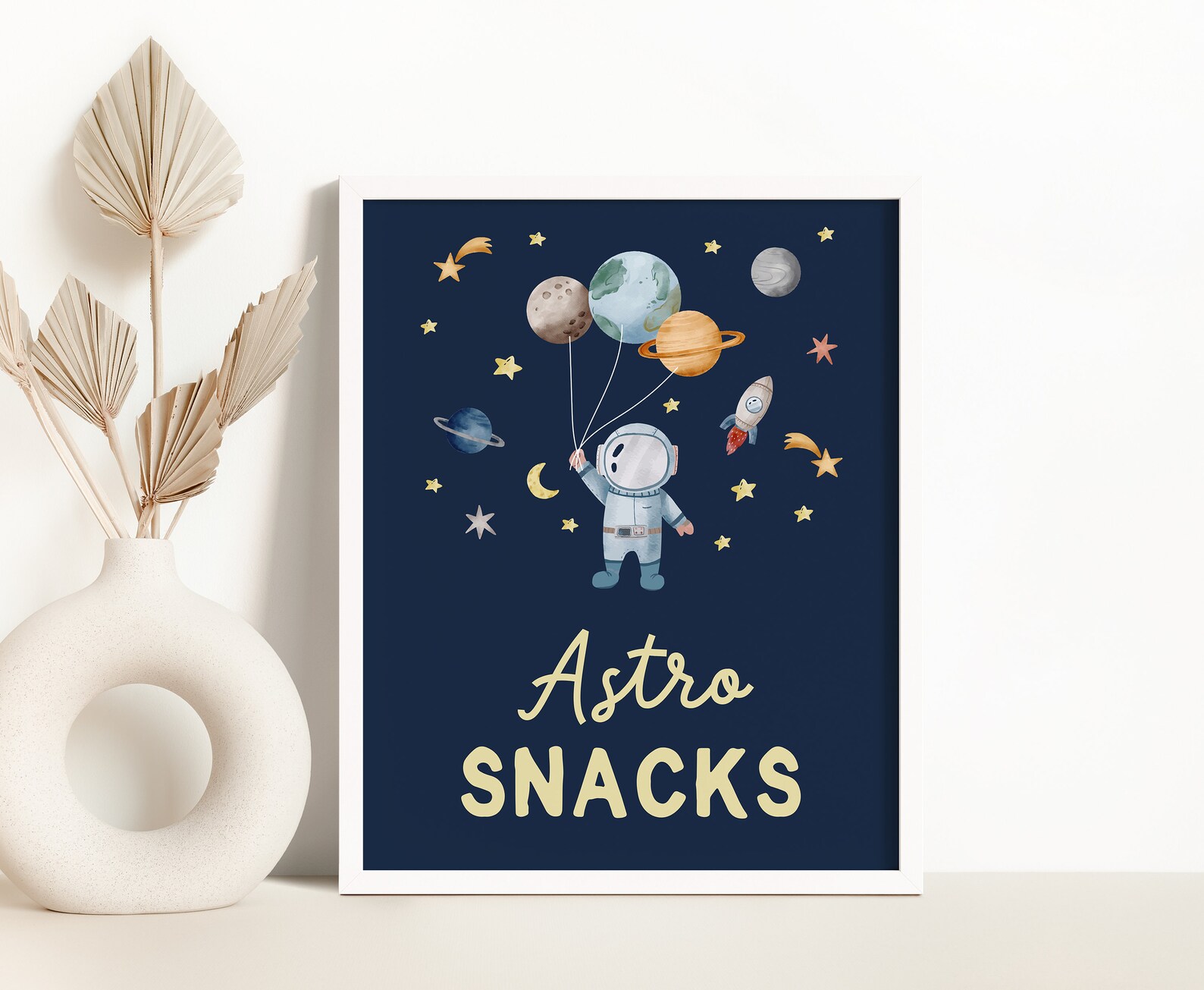 Astro Snacks Space Party Sign Outer Space Birthday Sign Astronaut ...