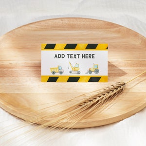 Construction Themed Food Labels Editable Template, Printable Buffet ...