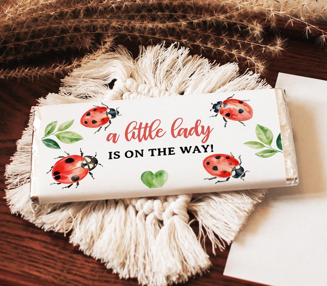 Ladybug Chocolate Bar Wrapper, Editable Template Printable Instant ...