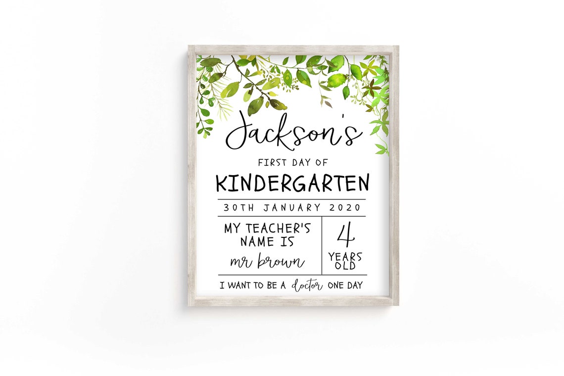 First Day of Kindergarten Sign, Printable First Day Sign, Back to ...
