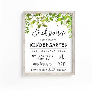 First Day of Kindergarten Sign, Printable First Day Sign, Back to ...