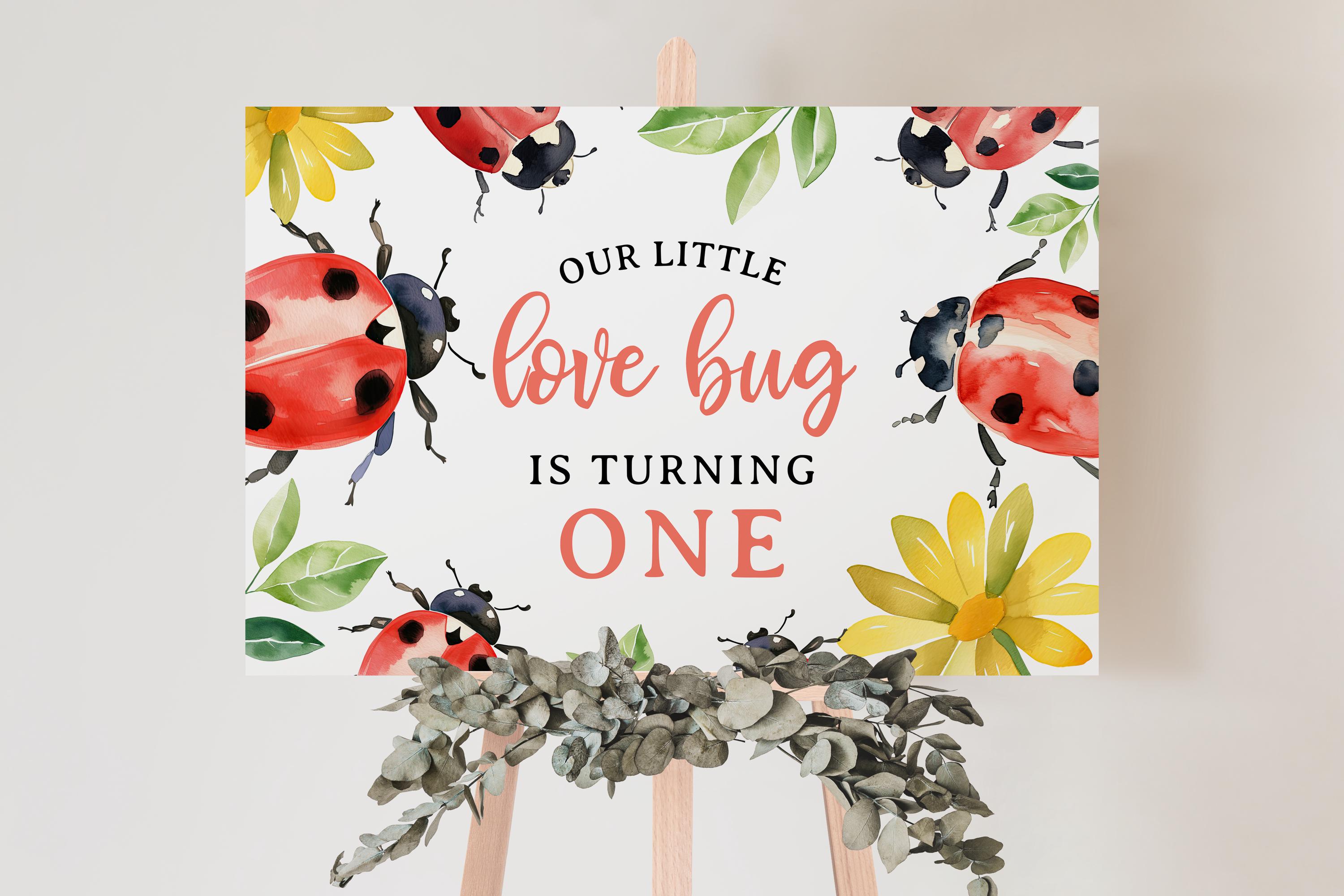 Ladybug Welcome Sign, Editable Template Printable Instant Download ...