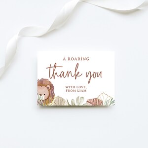 Safari Birthday Thank You Card, Jungle Party Instant Digital Download ...
