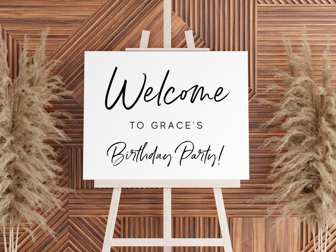 Elegant Welcome Sign Template, Modern Minimalist Script Editable ...