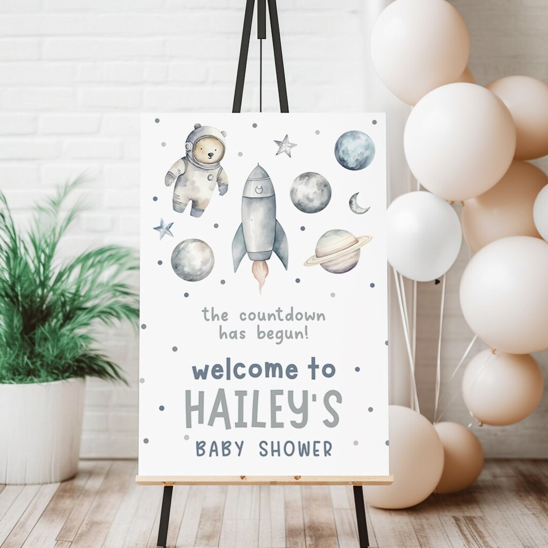 Space Welcome Sign, 18x24 Editable Template Printable DIY Instant ...