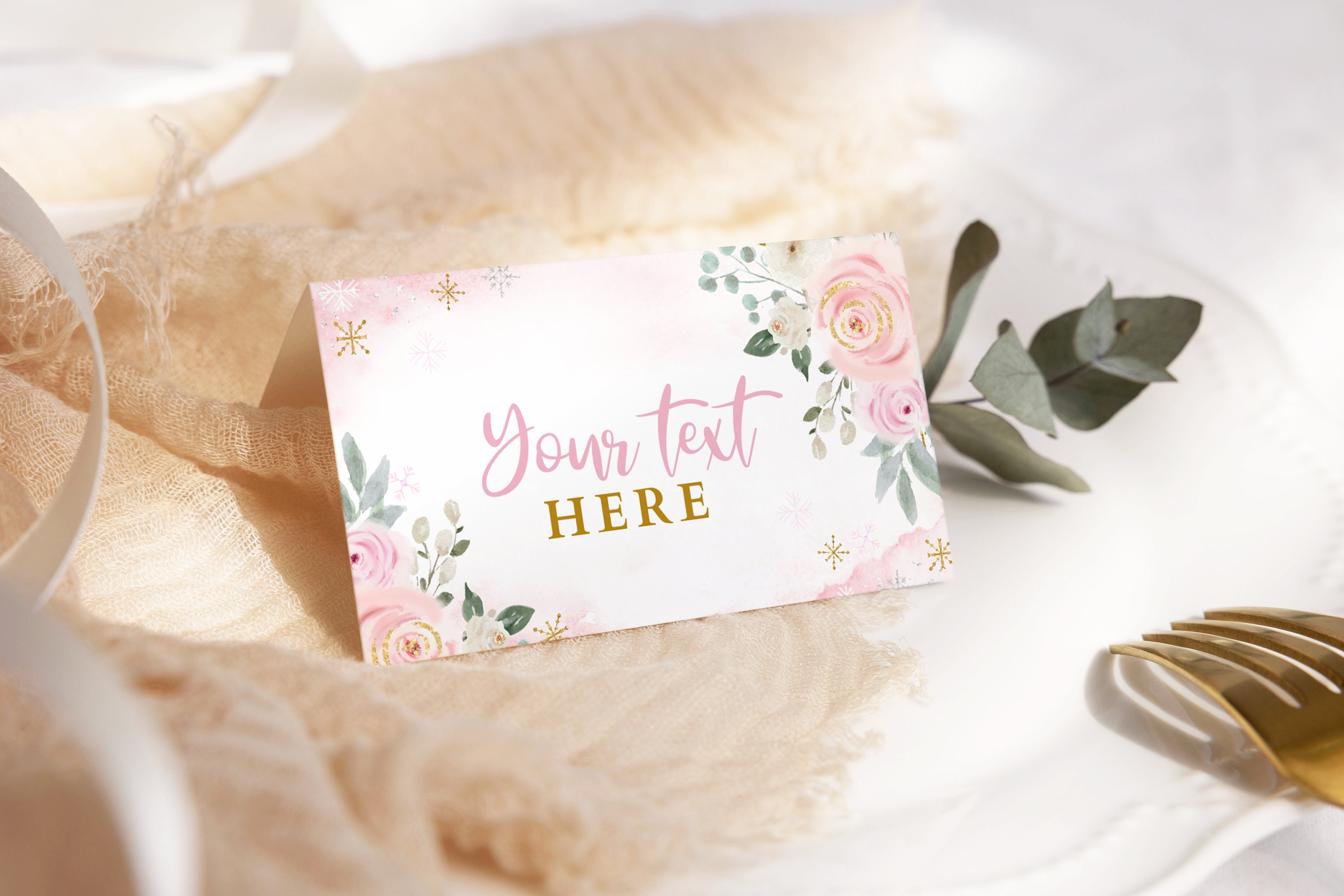 Editable Place Card Template, Printable Instant Download Blush Pastel ...