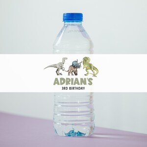 Editable Dinosaur Water Bottle Labels Printable, Instant Download Boys ...