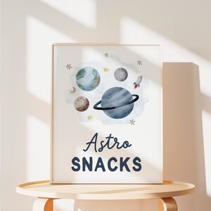 Astro Snacks Space Party Sign Outer Space Birthday Sign Astronaut ...