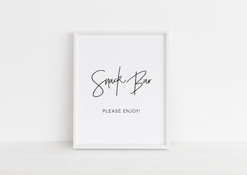 Simple Snack Bar Sign INSTANT DOWNLOAD Printable Table Party | Etsy