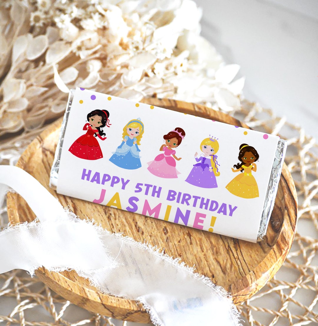 Princess Chocolate Bar Wrapper, Royal Whimsical Editable Candy Label ...
