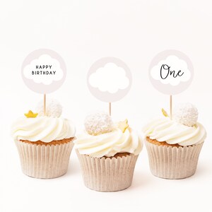 Editable Cupcake Toppers, Printable Cloud Cupcake Topper Template ...