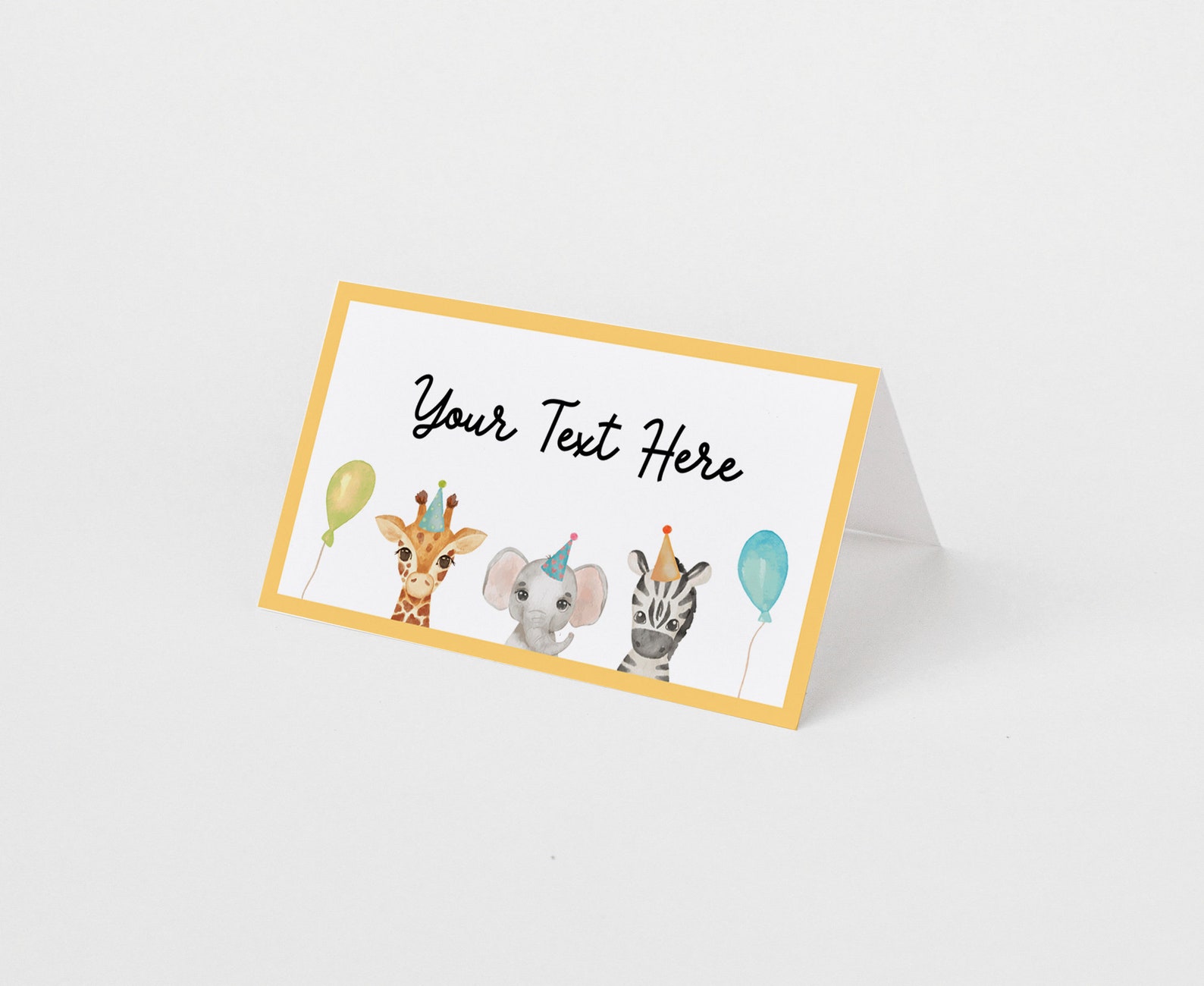 Jungle Safari Animals Place Card Editable Template Tent Cards - Etsy ...