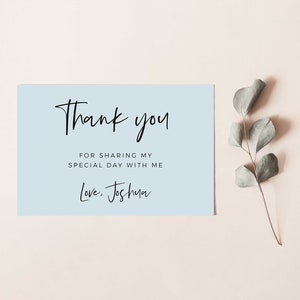 Blue Thank You Card INSTANT DOWNLOAD Personalised Thank You Note ...