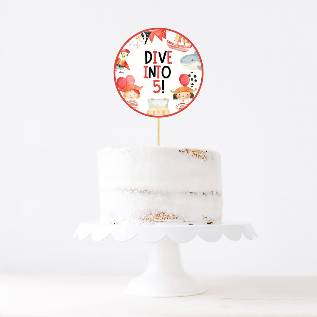 Pirate Captain Cake Topper Bundle, Editable Template Printable Instant ...