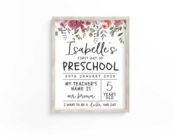 First Day of Grade 6 Sign, Printable First Day Sign, Back to School ...