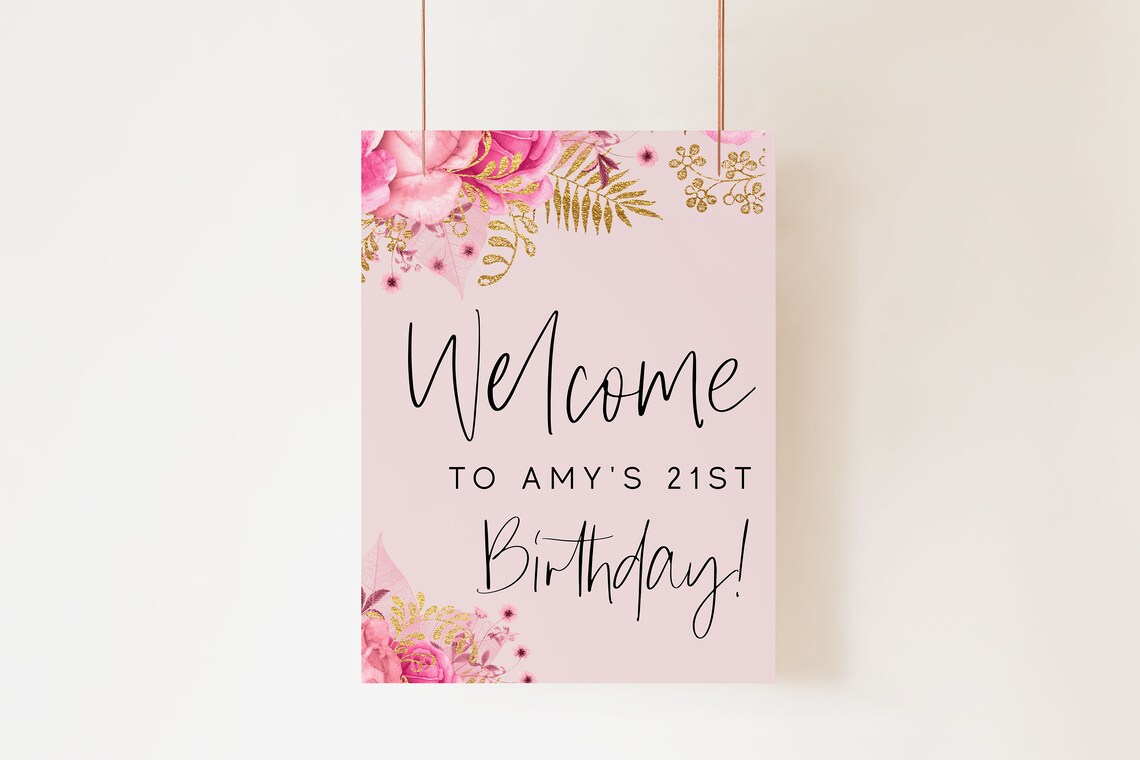 Editable Birthday Welcome Sign Birthday Welcome Poster INSTANT - Etsy