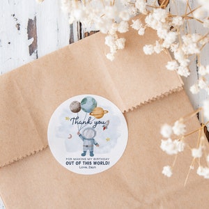 Editable Outer Space Favor Tags Space Birthday Thank You Tag Label ...