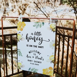 Honey Bee Welcome Sign, Editable Template Printable Instant Download ...