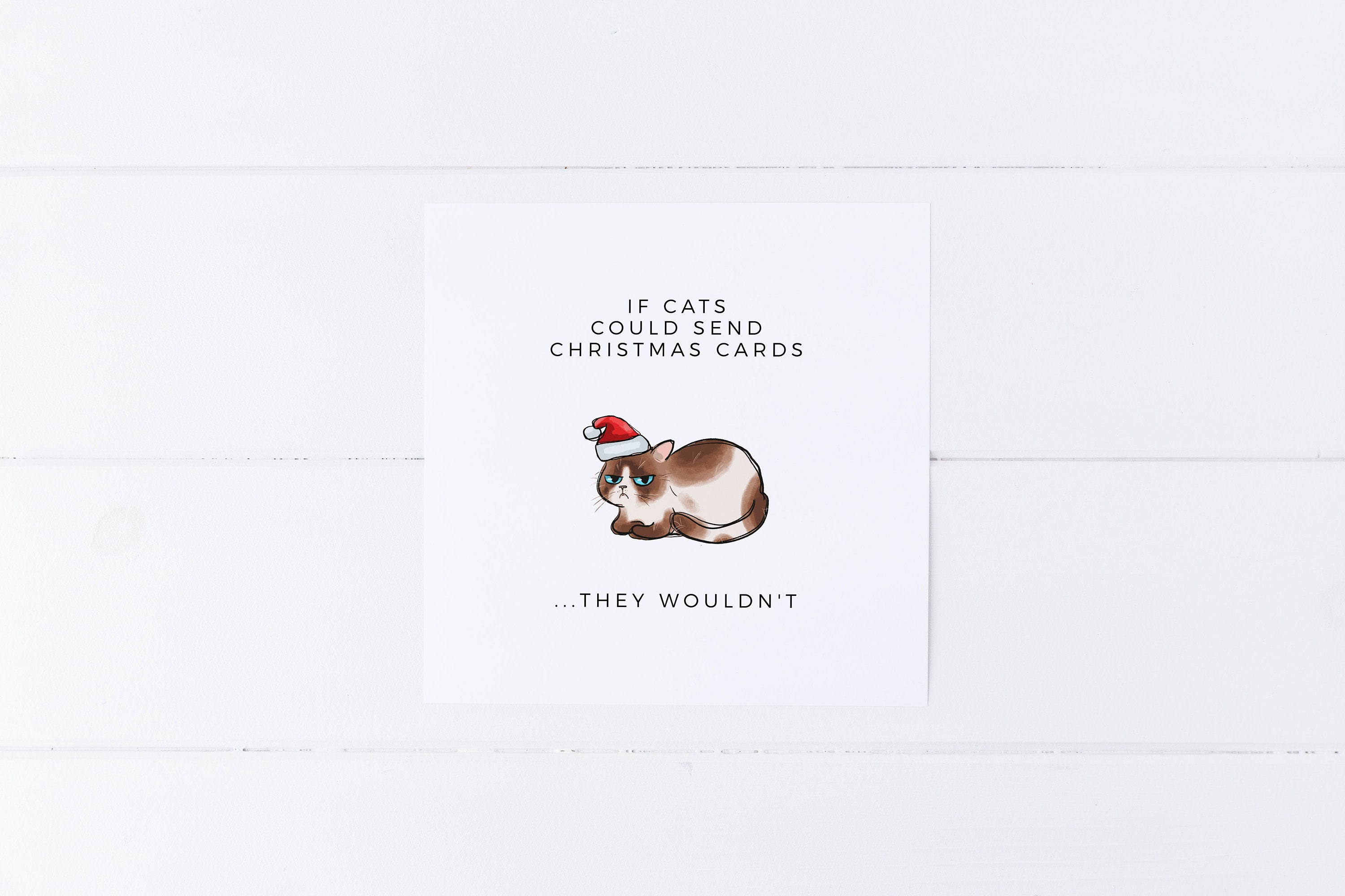 Cat Christmas Card, Funny Christmas Card for Cat Lovers, Printable Card ...