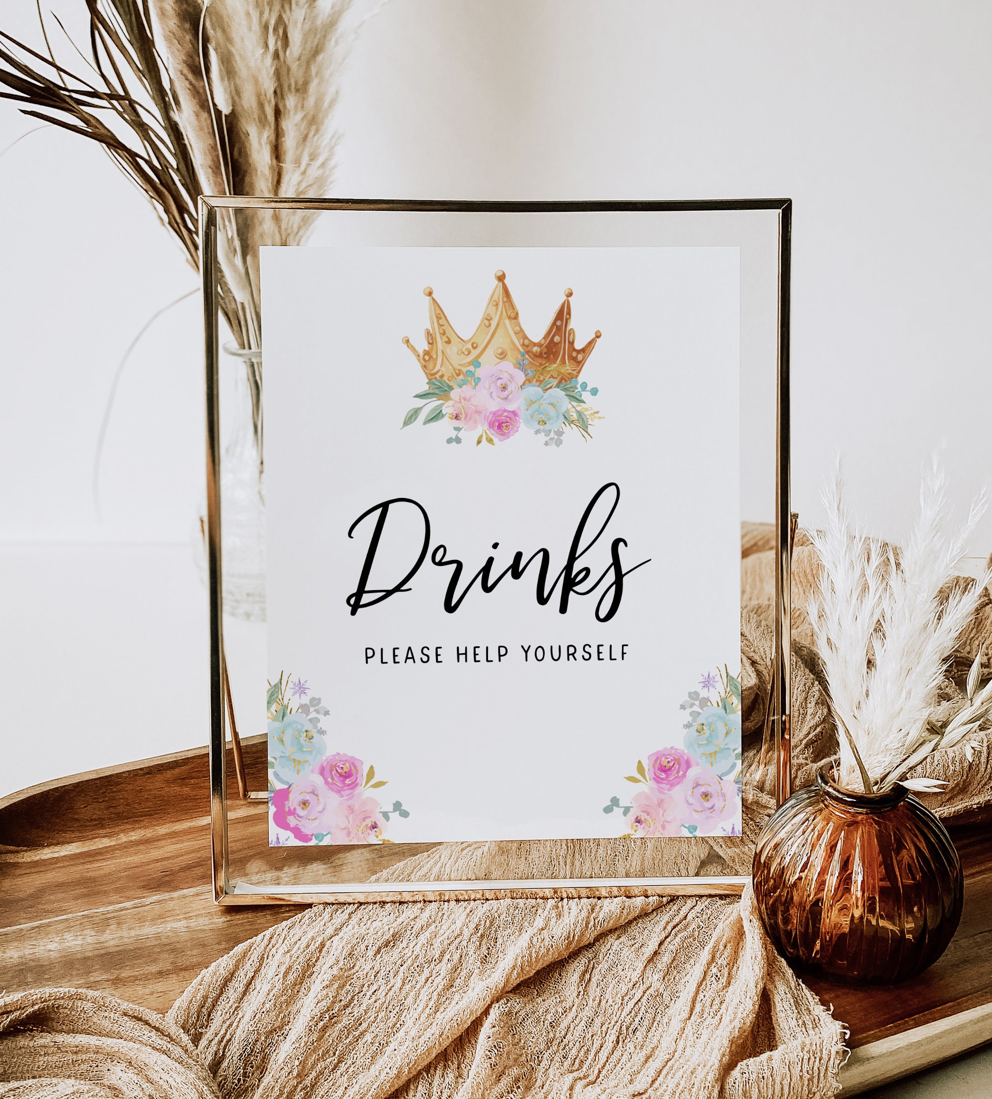 Editable Princess Party Sign Template Drinks Table Sign - Etsy Australia