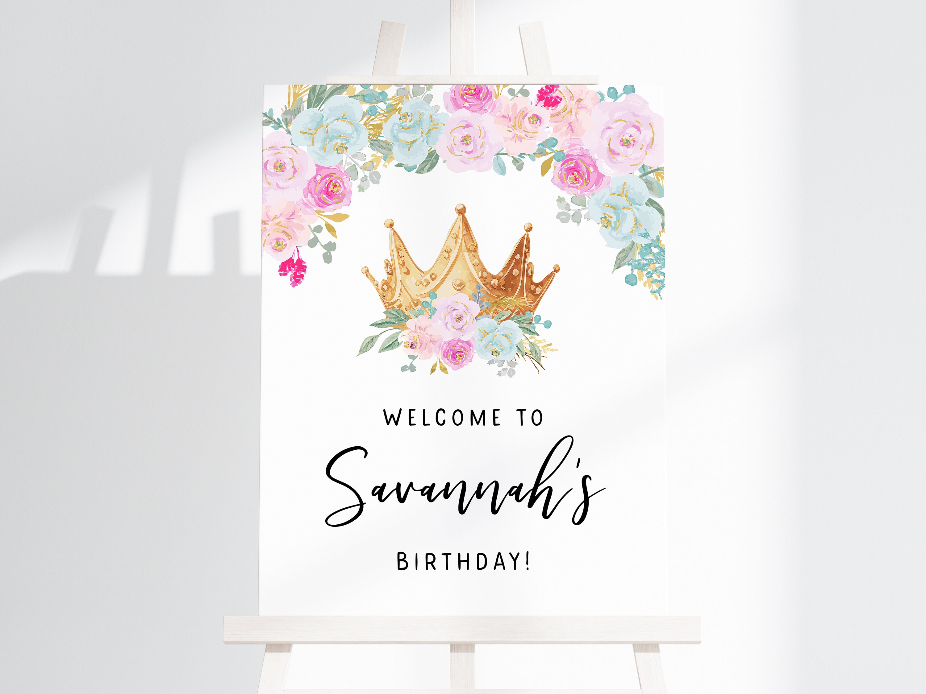 Princess Welcome Sign Editable Princess Birthday Party Pink - Etsy ...