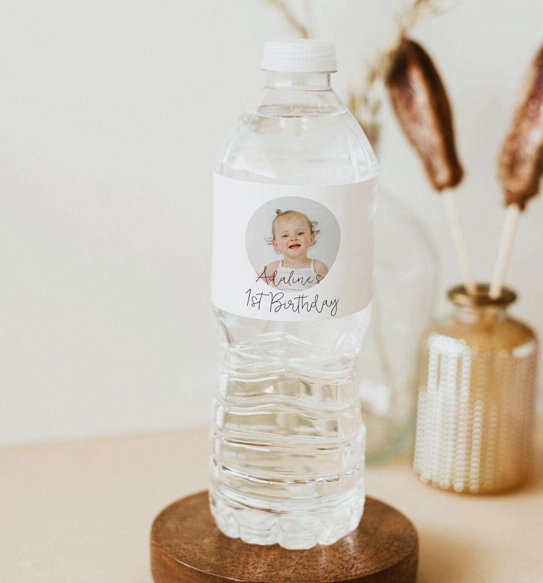 Birthday Water Bottle Label Template, Modern Simple Printable Water ...