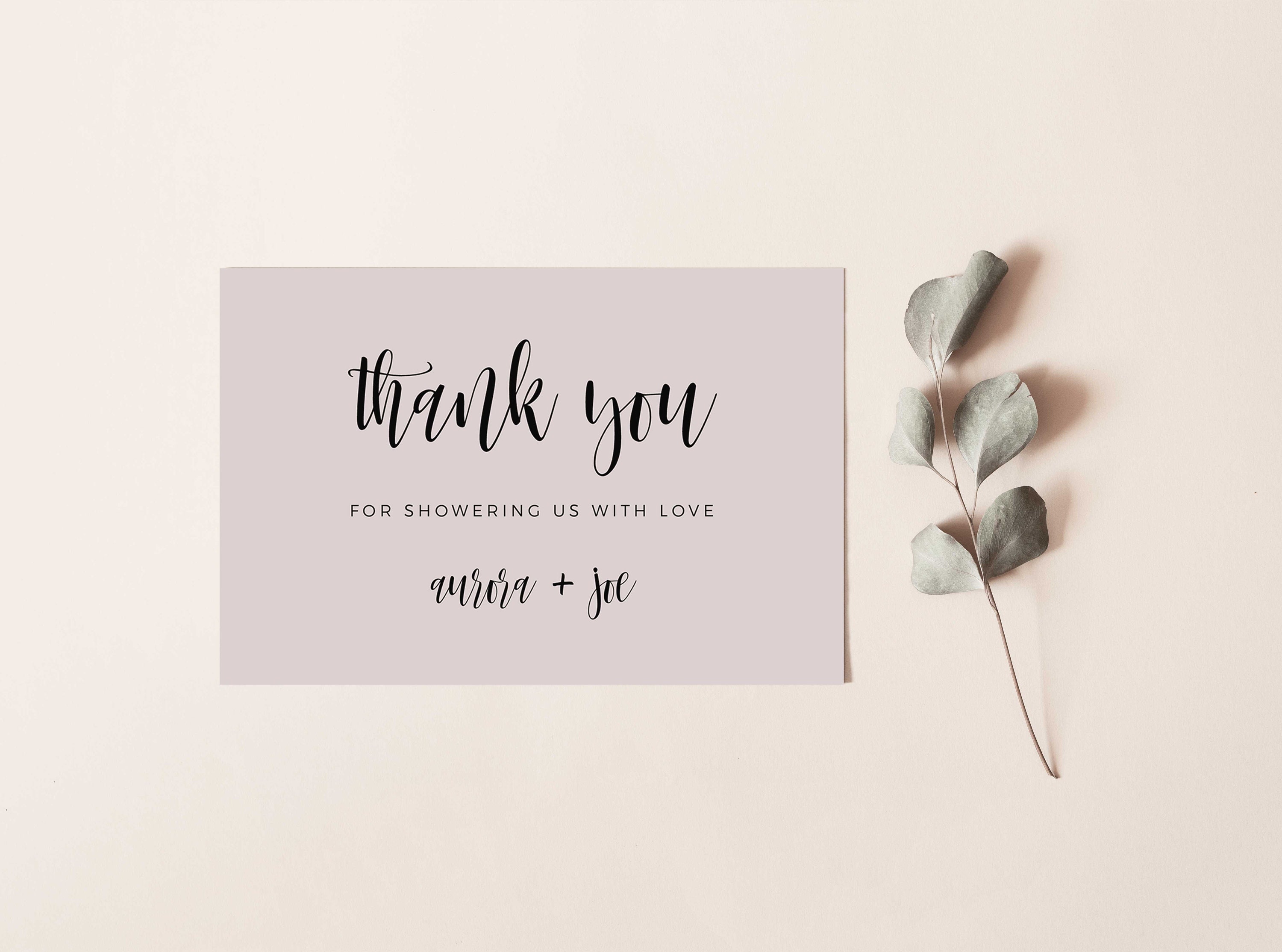 Blush Thank You Card INSTANT DOWNLOAD Personalised Thank You - Etsy