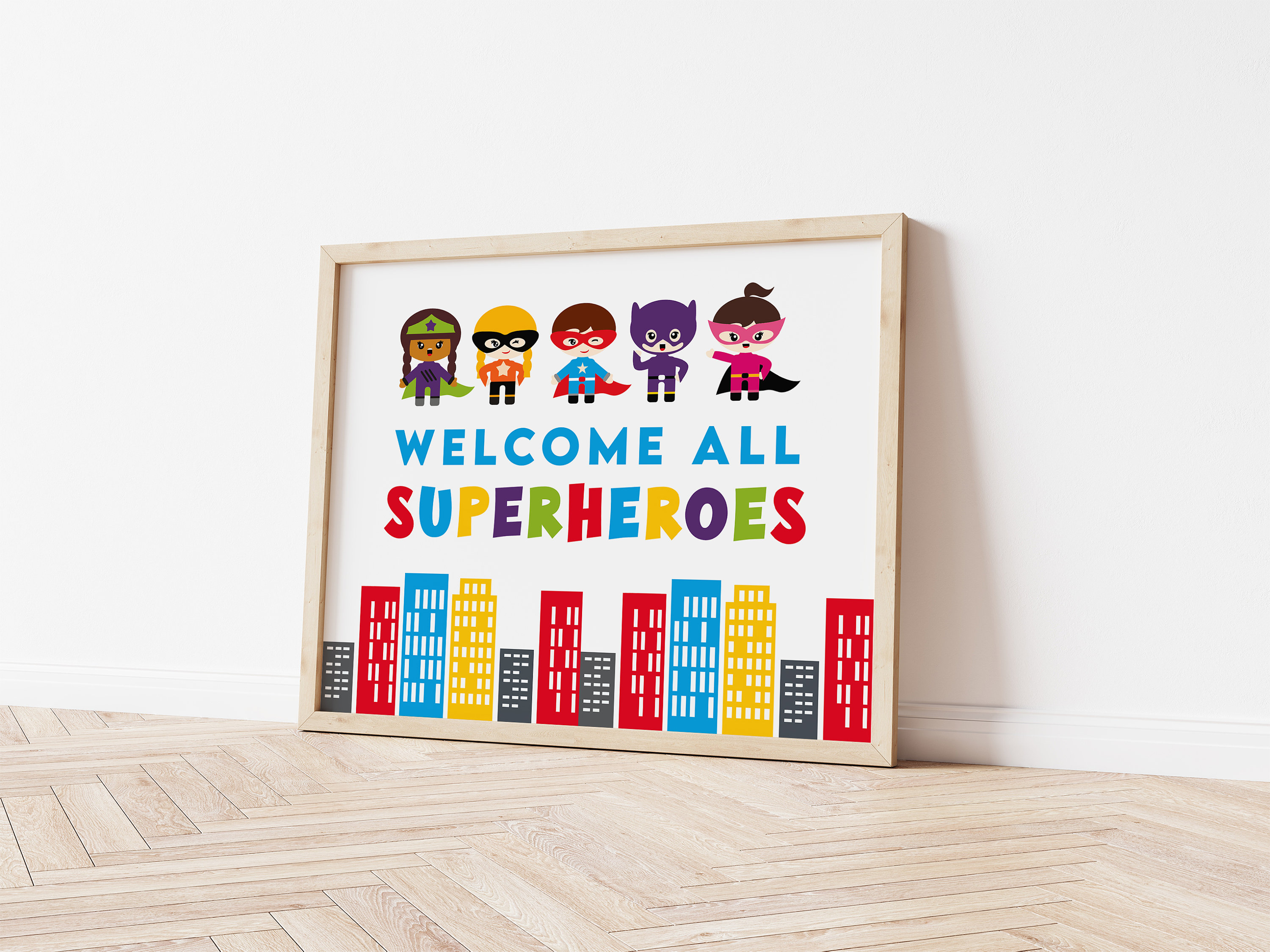 Welcome All Superheroes Sign - Editable & Printable Party Table ...