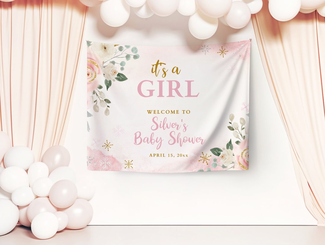 Baby Shower Backdrop, Editable Template Printable Instant Download ...