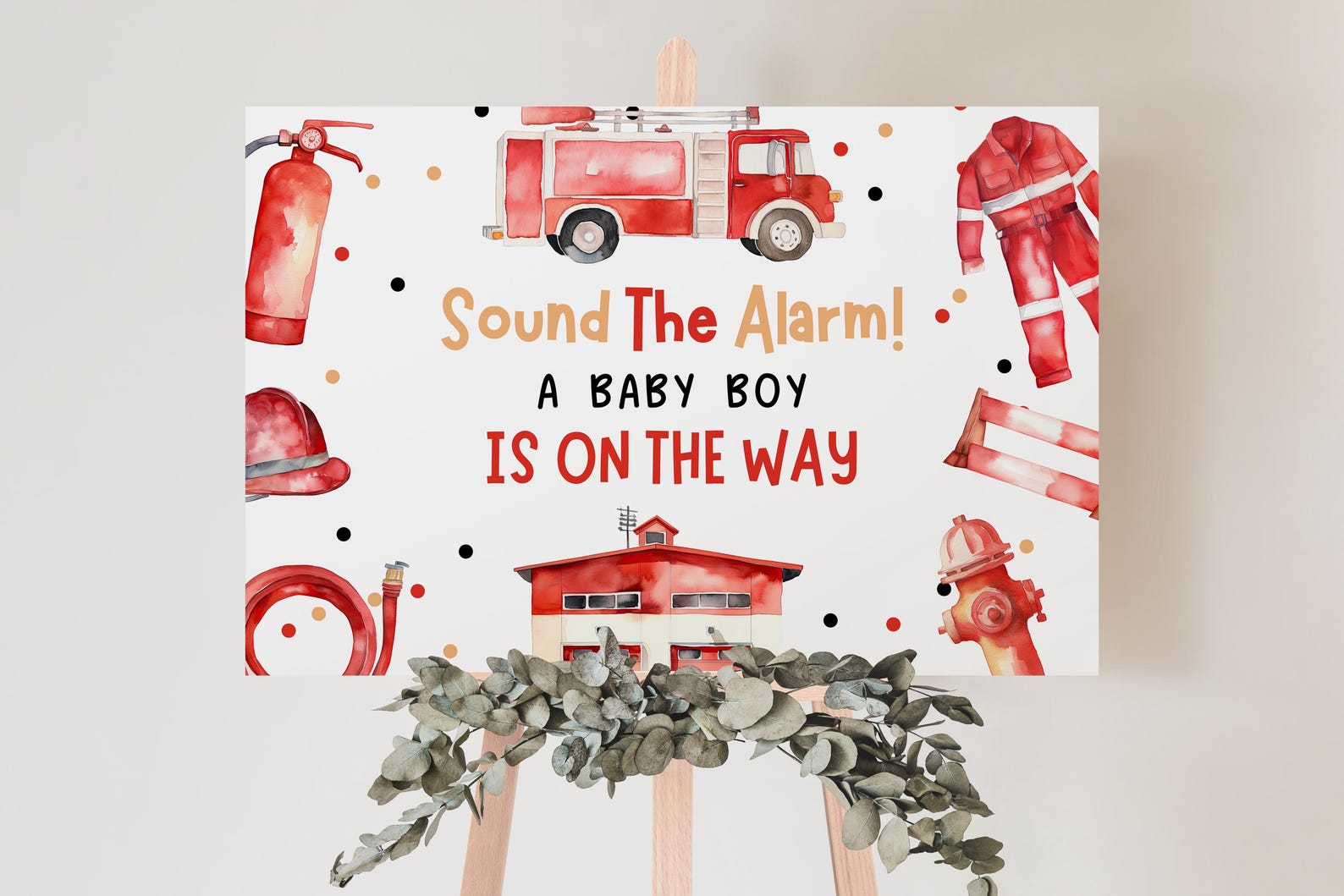 Fireman Welcome Sign, Editable Template Printable Instant Download ...