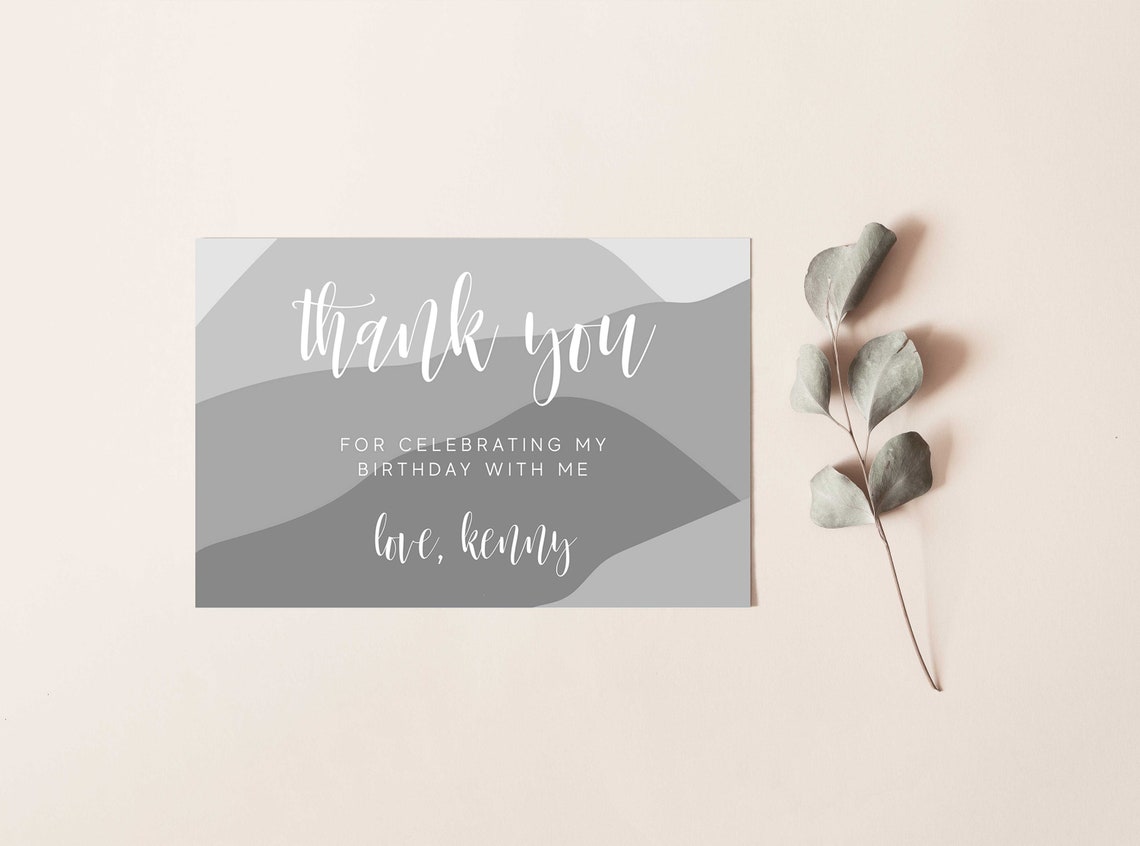 Thank You Card Editable Template, Printable Digital DIY Instant ...