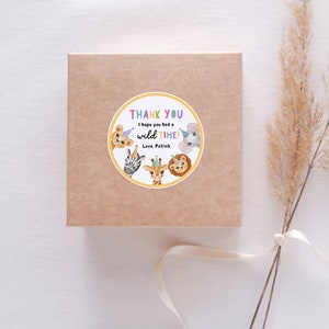 Editable Party Animals Favor Tags, Girl or Boy Wild One Safari Animals ...