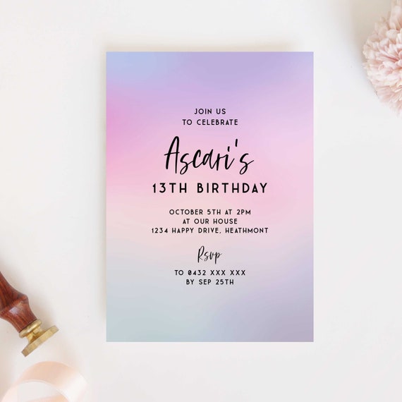 Happy 13th Birthday Template Printable
