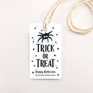 Halloween Printable Gift Tag Template Editable Trick of Treat Tags ...