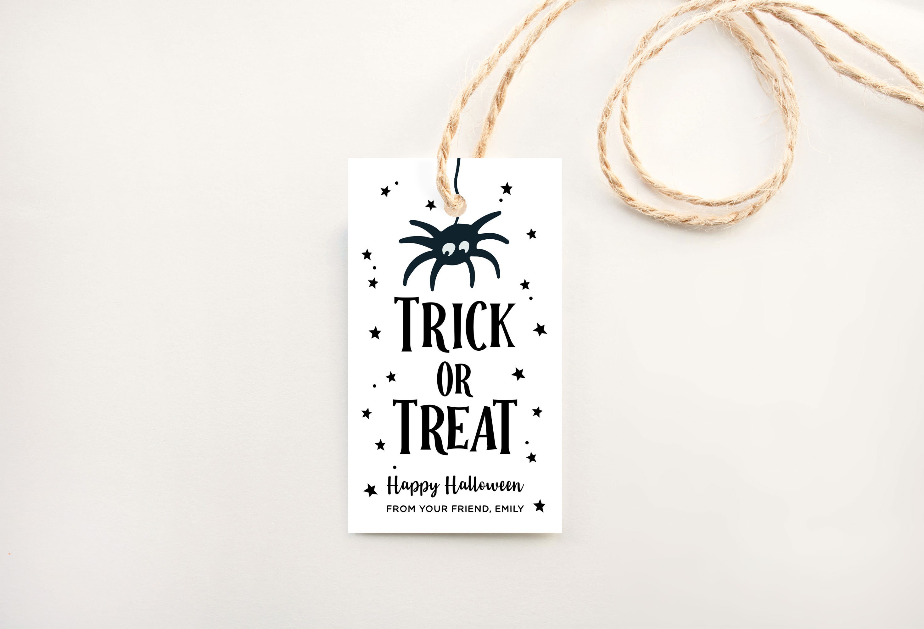 Halloween Printable Gift Tag Template Editable Trick of Treat Tags ...