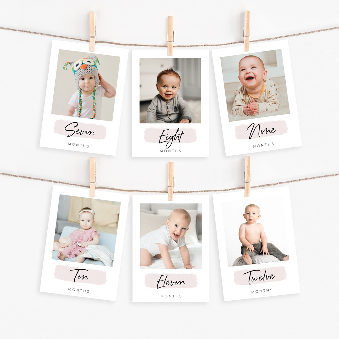 First Birthday Photo Banner 1st Birthday Photo Banner Modern Minimalist ...