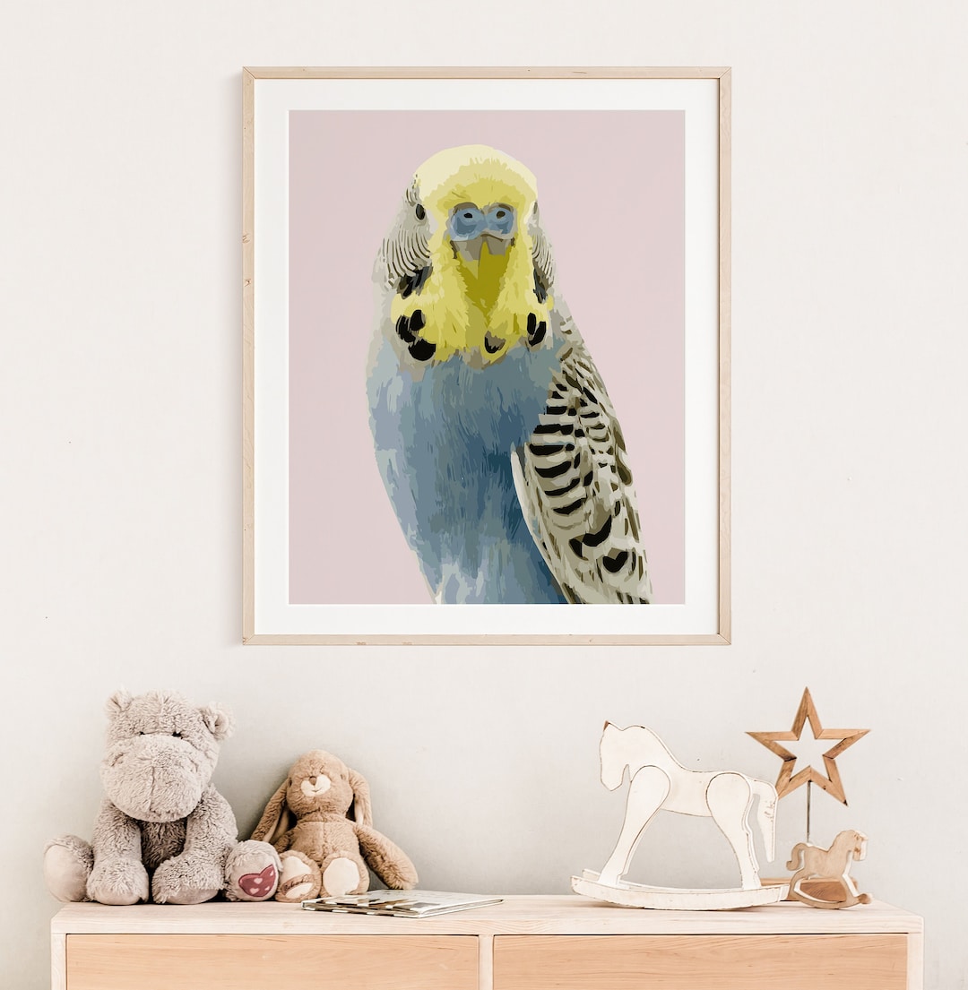 Budgie Photo Wall Art, Instant Download Printable Modern Budgerigar ...