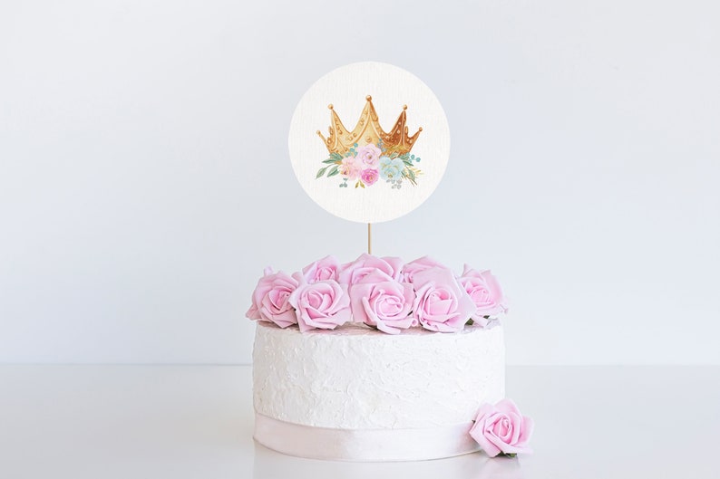 Editable Cake Topper Template Printable Princess Party Pink - Etsy ...