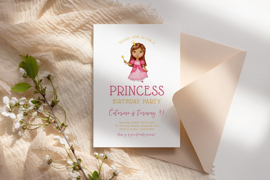 Editable Princess Invitation Template, Instant Download Printable ...