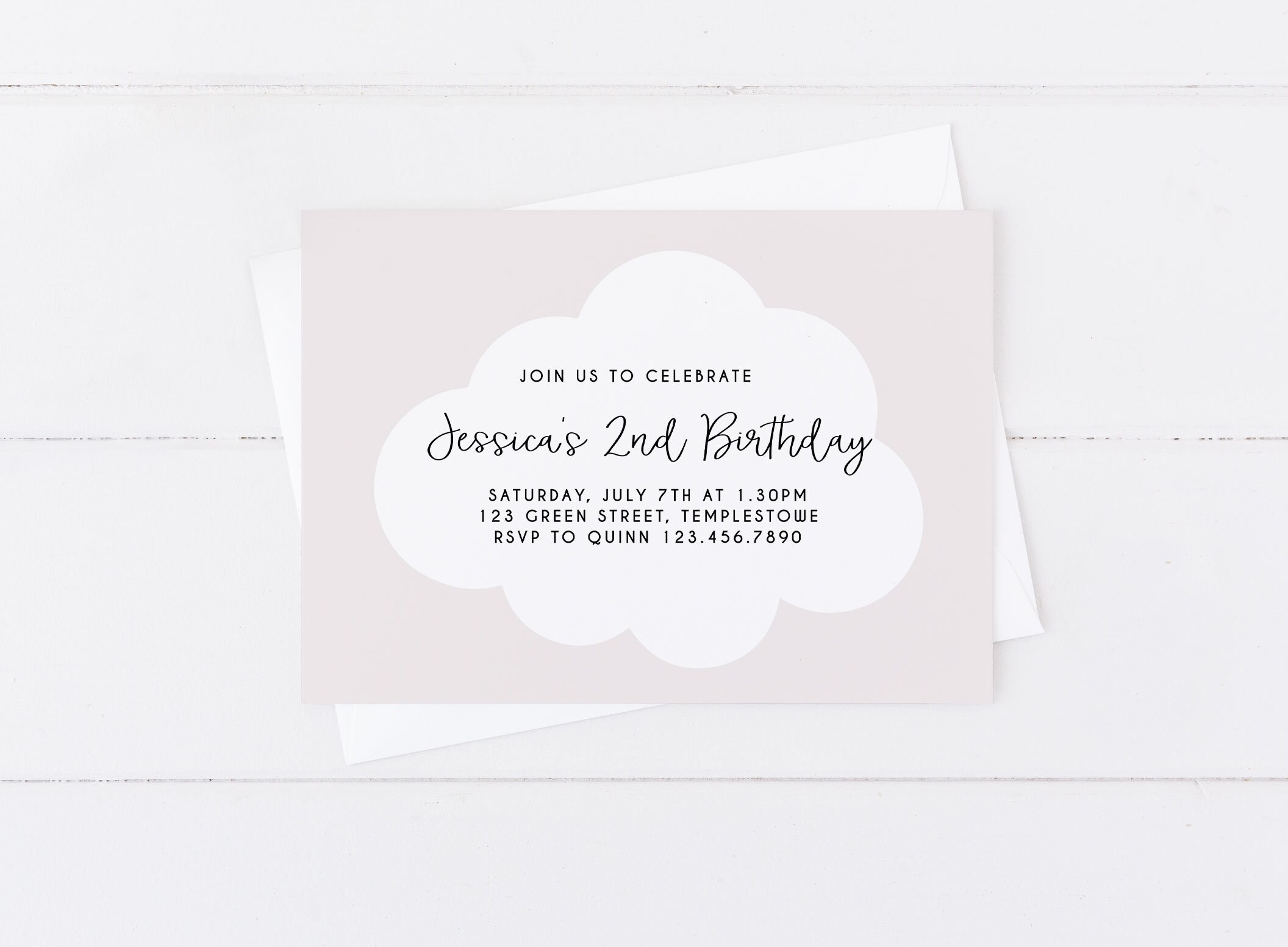 Editable Cloud Birthday Party Invitation Download Printable - Etsy ...