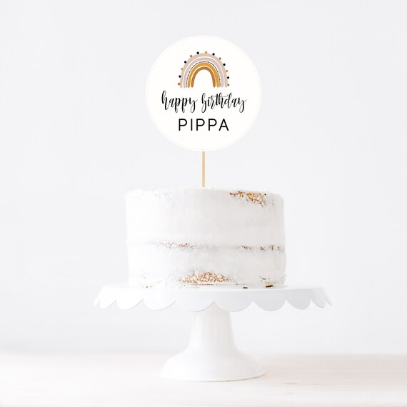 Editable Cake Toppers Rainbow Printable Cake Topper Template - Etsy ...