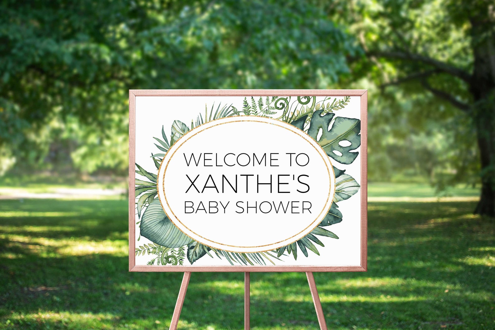 Greenery Editable Baby Shower Welcome Sign Baby Shower Welcome Poster ...