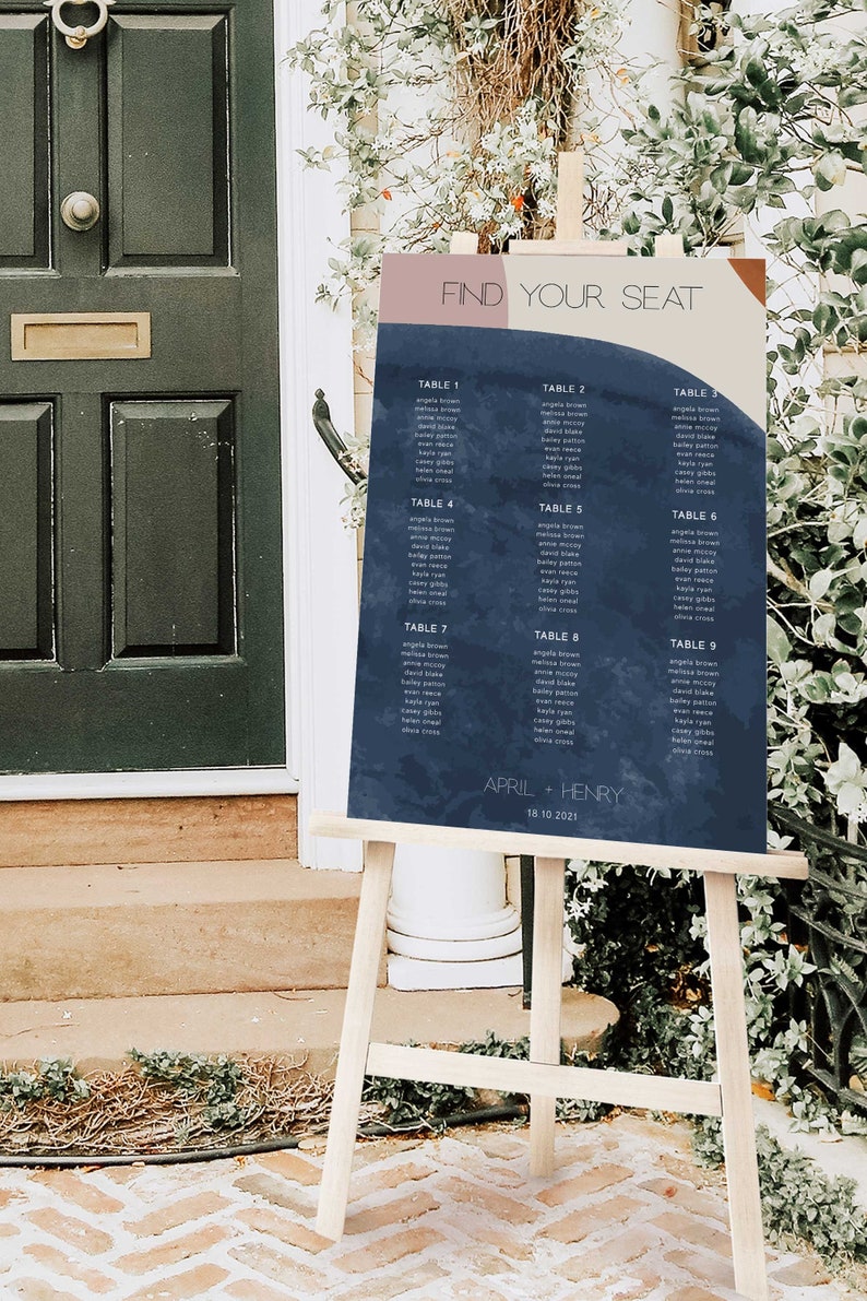 Seating Chart Editable Template Printable Instant Download - Etsy