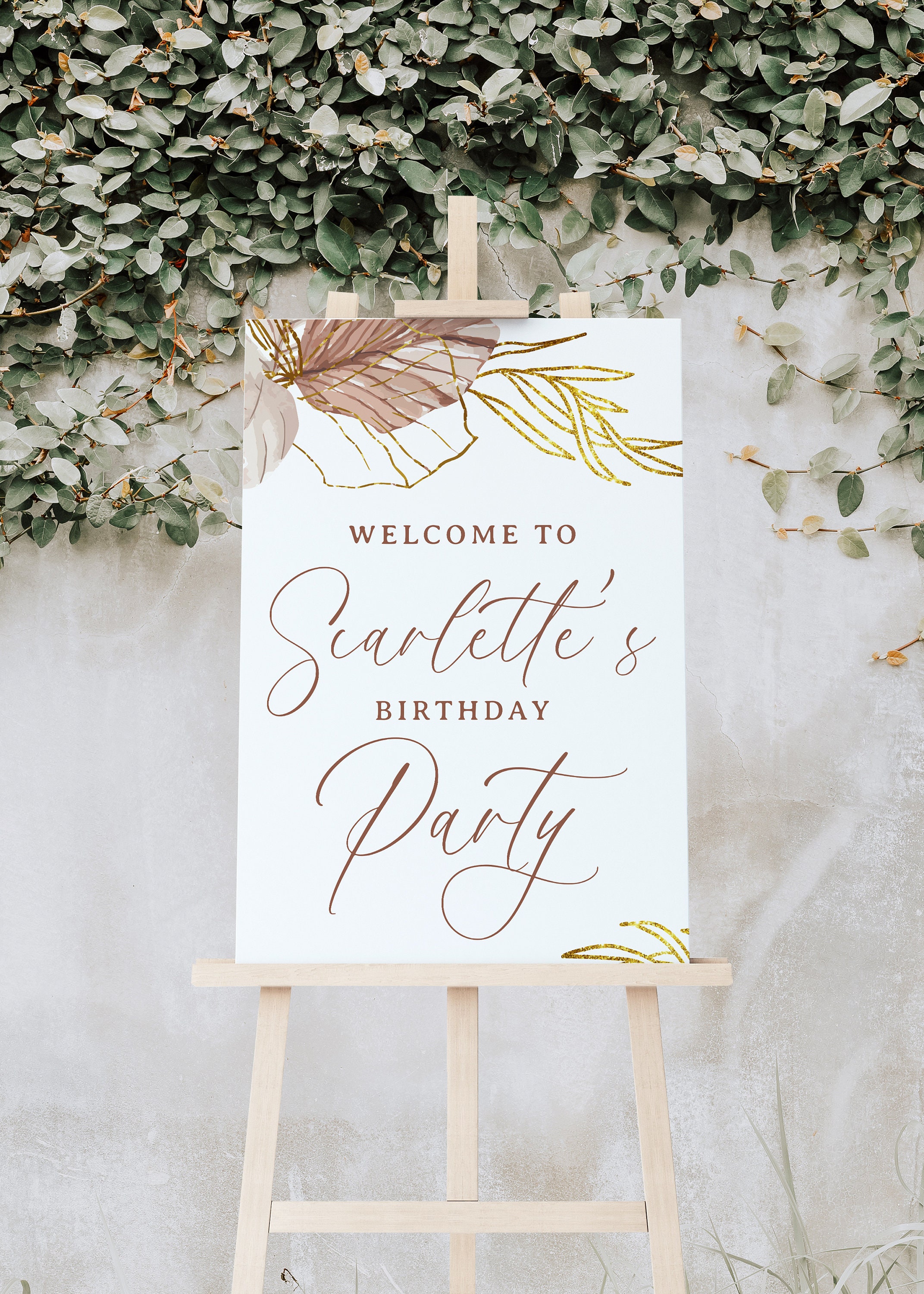 Bohemian Birthday Welcome Sign, Editable Printable Template Instant ...
