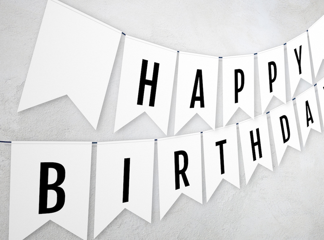 Editable Birthday Banner Template Printable 1st Birthday Bunting Banner ...