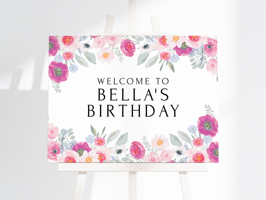 Editable Birthday Welcome Sign Birthday Welcome Poster INSTANT DOWNLOAD ...